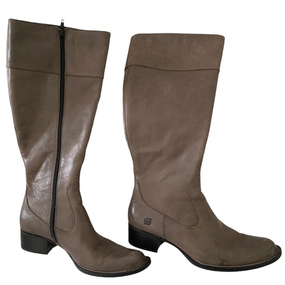 Born | Shoes | Born Asbee Gray Leather Equestrian Riding Boots 7 | Poshmark